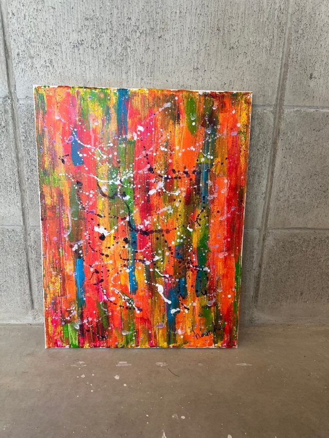 アクションペインティング PAINT LIKE JACKSON POLLOCK – Artbar Okinawa（アートバー沖縄）